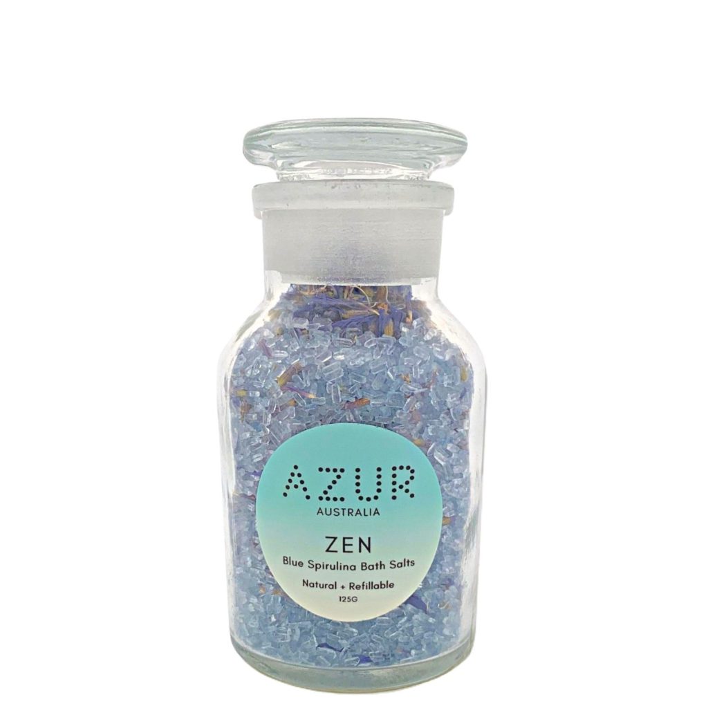 Zen Blue Spirulina Bath Salts - Australian Natural Refillable Skincare